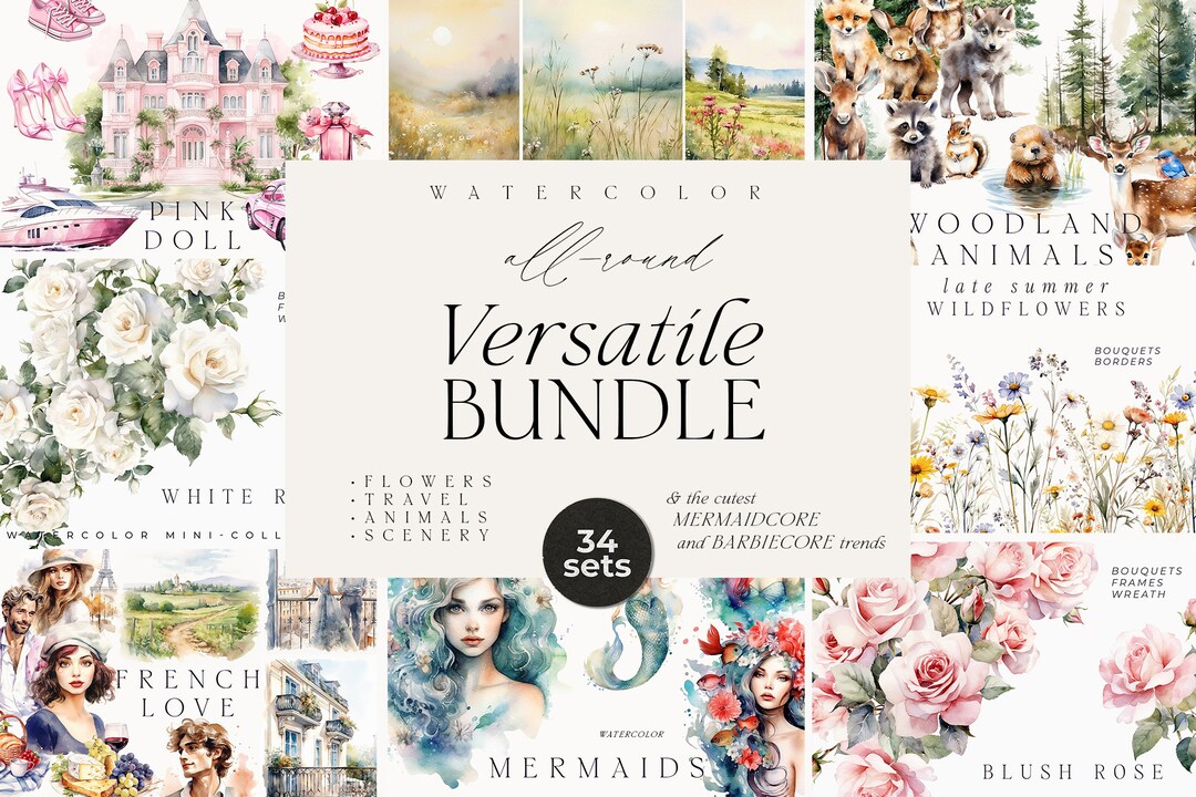 Watercolor Bundle Clipart - Watercolor Floral Bundle - Wedding Clipart ...