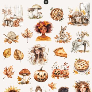Autumn Watercolor Clipart - Fall Watercolor Clipart PNG - Cozy Autumn ...