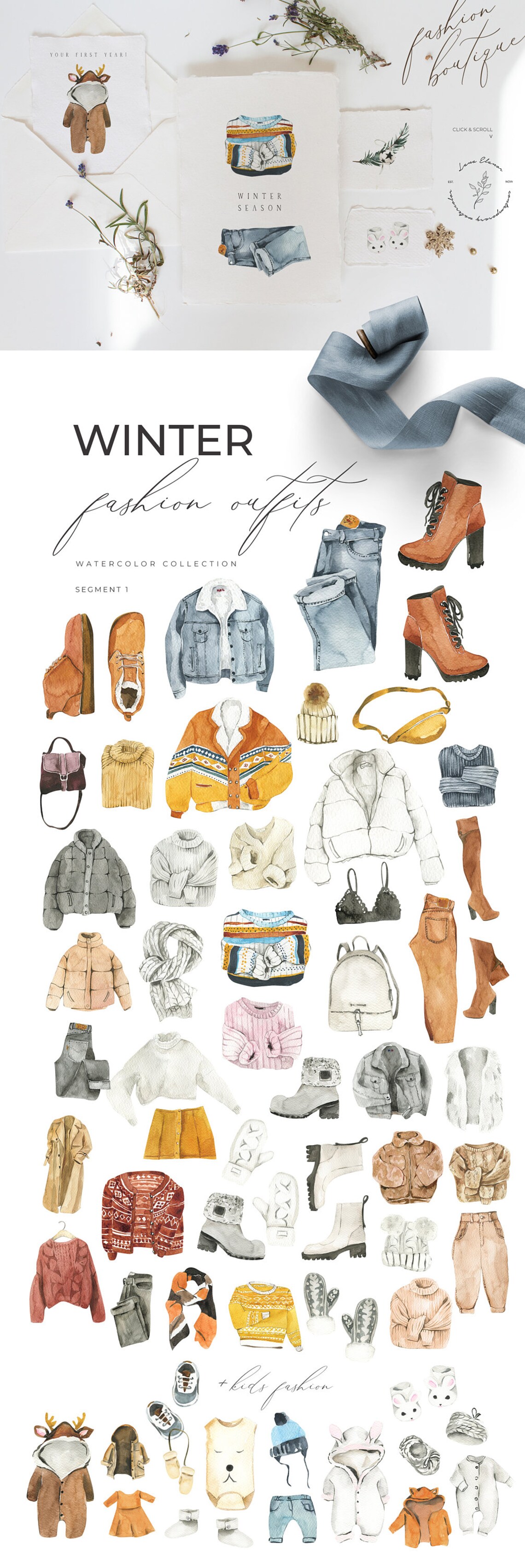 FASHION Watercolor Clipart Fashion Illustrations Women - Etsy