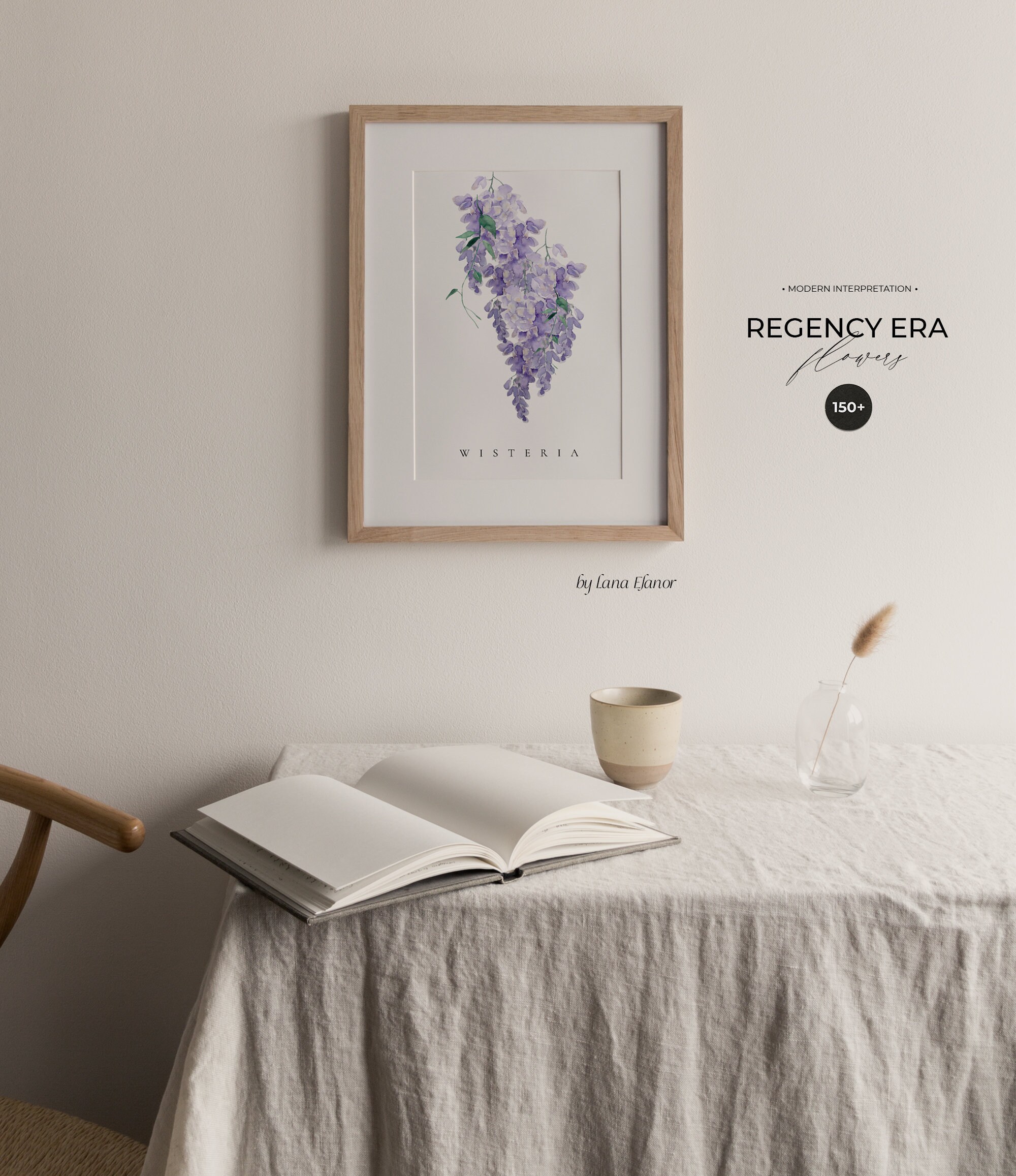 Watercolor Regency Clipart Wisteria Watercolor Floral - Etsy