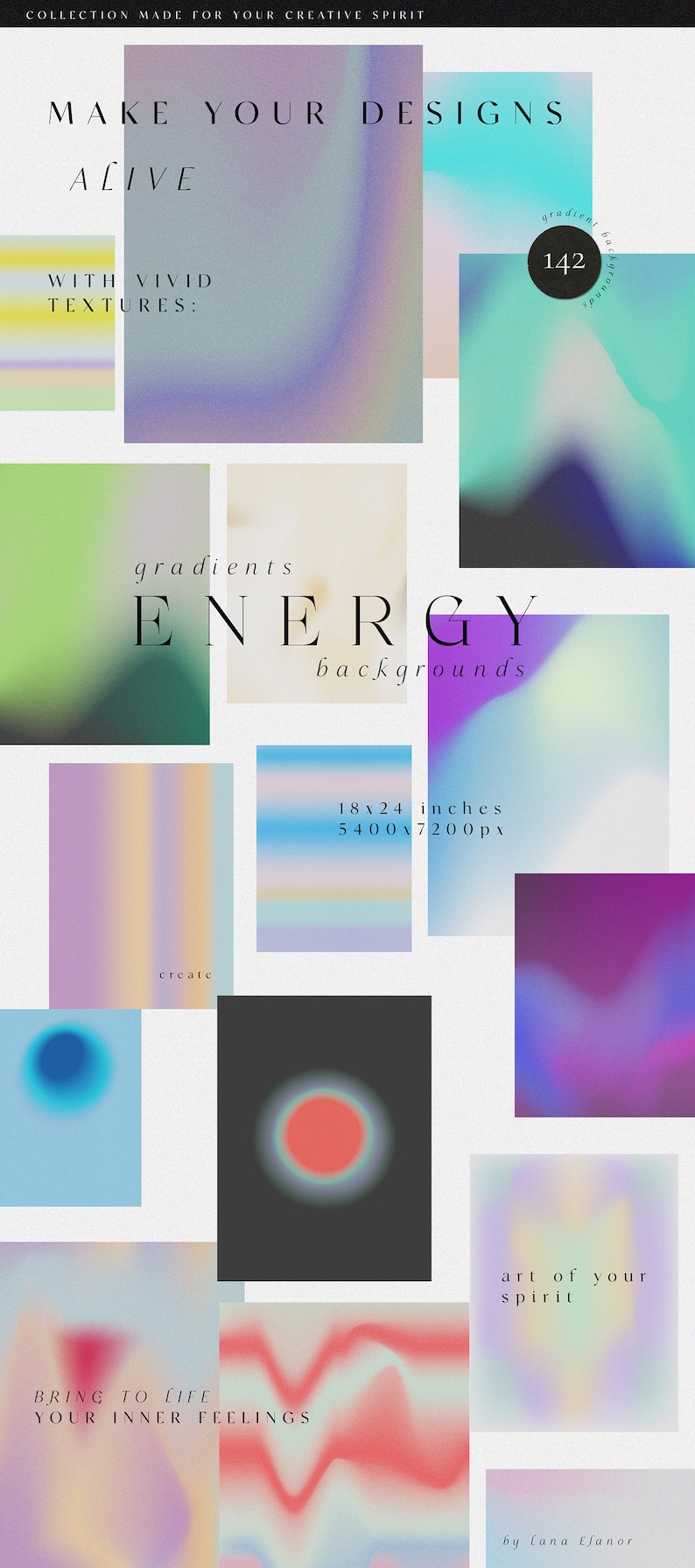 Energy Abstract Grainy Gradients Infographic Collection | Etsy