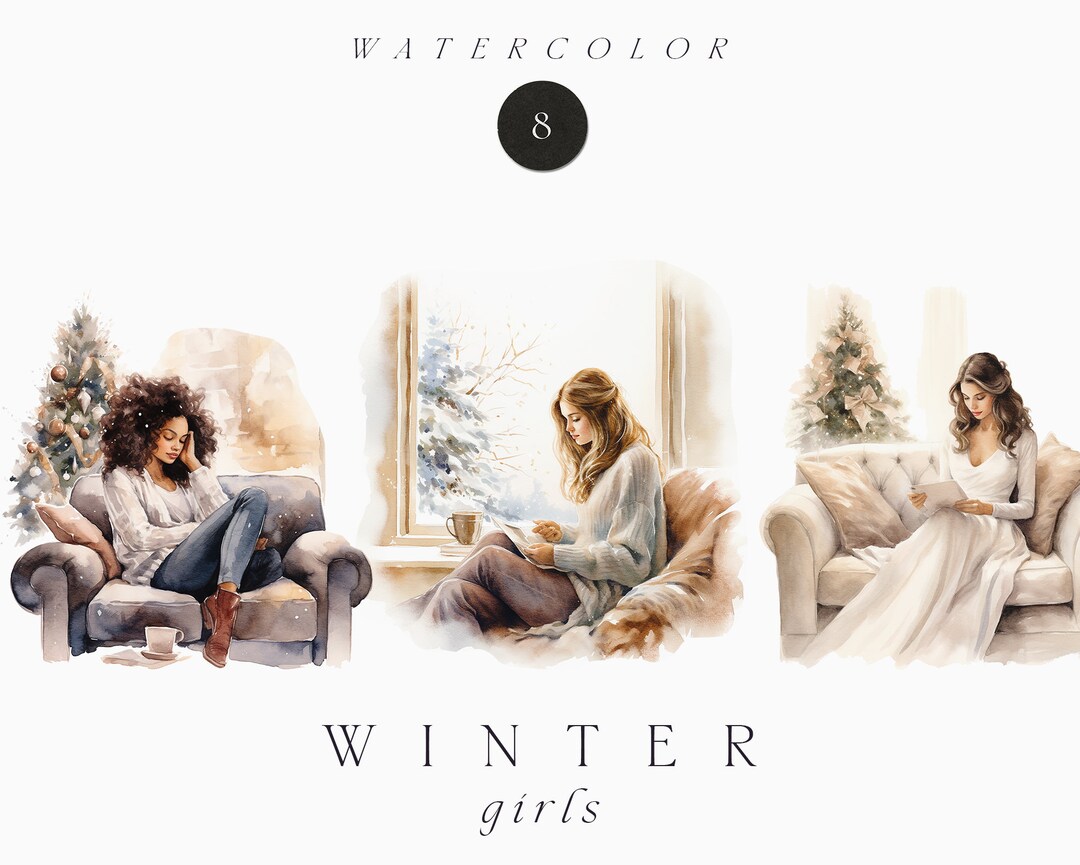 Watercolor Winter Clipart Png - Winter Girls Clipart Png - Winter Women ...