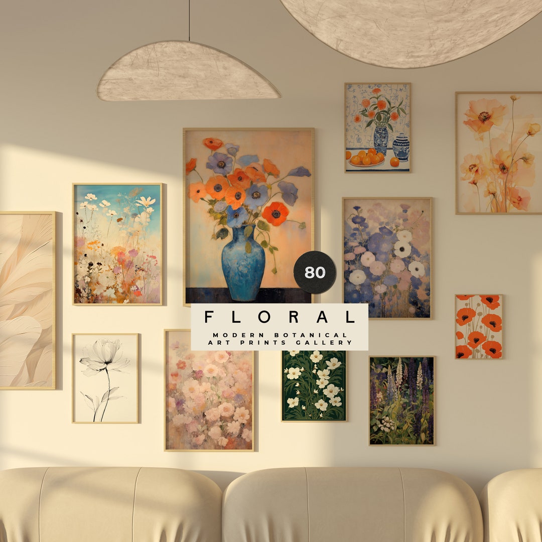 Abstract Floral Prints 80 Floral Wall Art Botanical Prints Gallery Wall ...