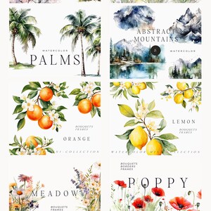 Watercolor Bundle Clipart - Watercolor Floral Bundle - Wedding Clipart ...