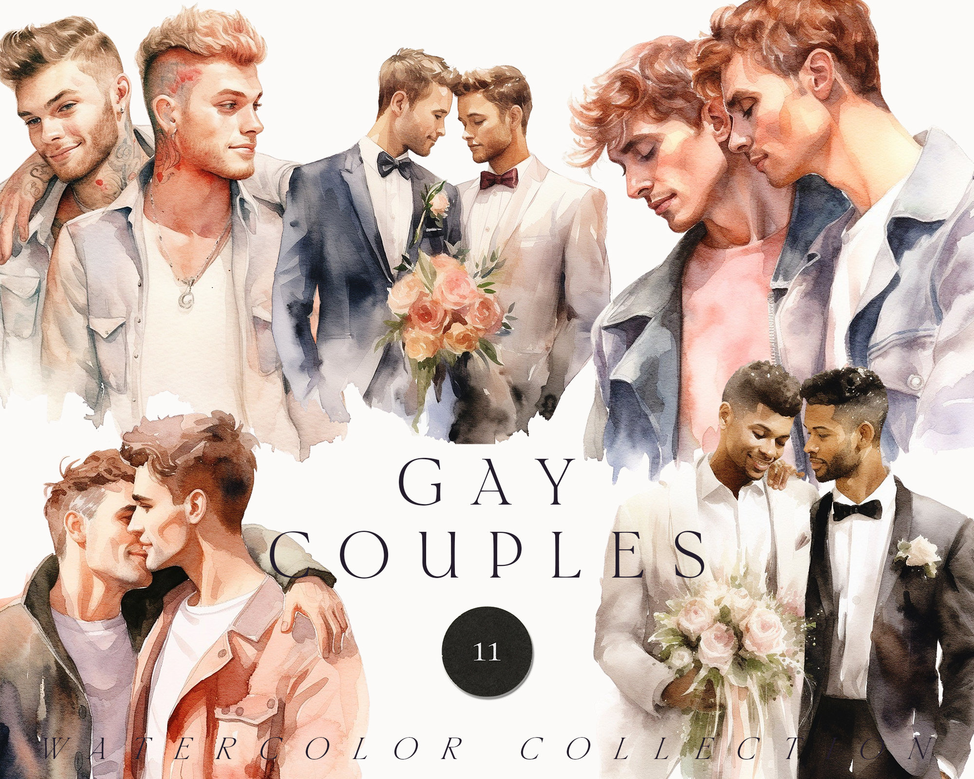 Gay Men Couples Clip Art