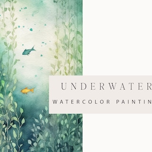 Watercolor Underwater Clipart - Watercolor Undersea Background - Ocean ...