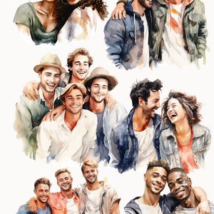 Watercolor Friendship Clipart - Friends Clipart - Best Friends Clipart ...