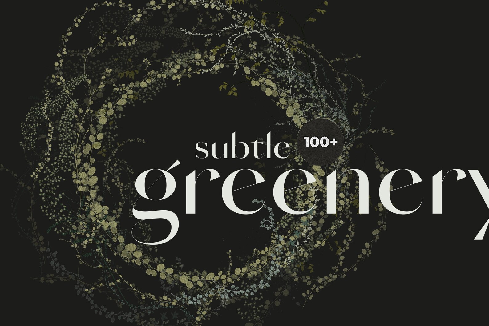 Greenery watercolor set Subtle greenery clipart fragile airy | Etsy