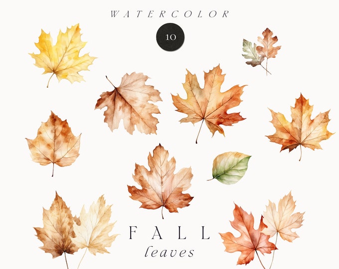 Fall Watercolor Leaves Watercolor Painting Art Print Fall - Etsy