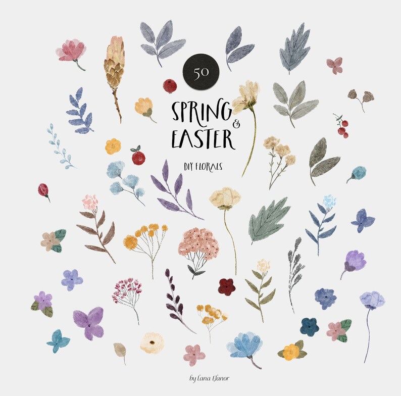 Easter Clipart Set Spring Clipart Easter Rabbits Bunny | Etsy