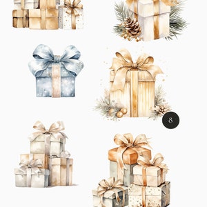 Watercolor Christmas Clipart - Christmas Presents Clipart - Christmas ...