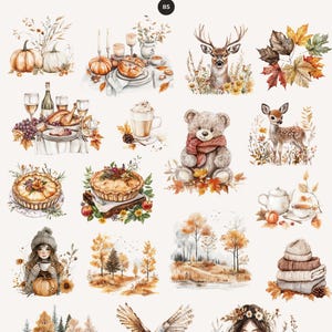 Autumn Watercolor Clipart - Fall Watercolor Clipart PNG - Cozy Autumn ...