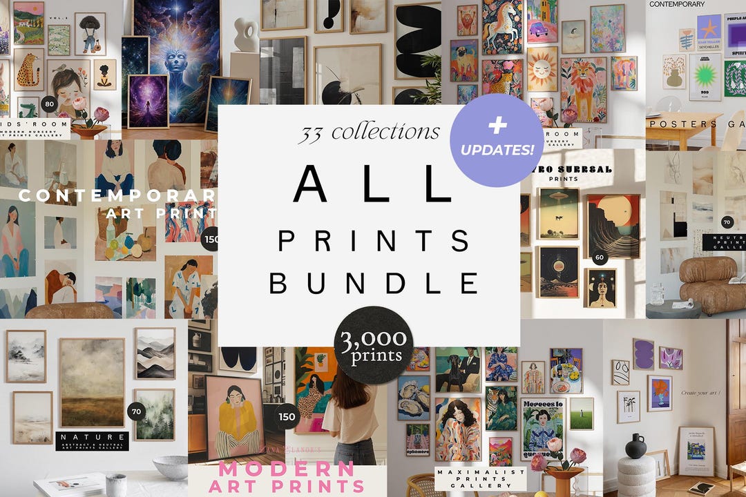 3,000 Printable Wall Art BUNDLE - Prints Digital Download - Maximalist ...