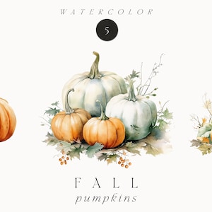 Watercolor Fall Clipart - Watercolor Fall Pumpkins Png - Watercolor ...