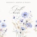 Watercolor Blue Floral Clipart - Winter Wildflowers Clipart Png - Blue ...