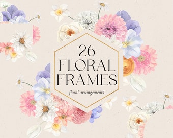 Pastel Flowers Watercolor Set Spring Summer Florals | Etsy