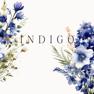 Watercolor Floral Clipart - Watercolor Indigo Blue Floral Clipart Png ...