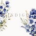 Watercolor Floral Clipart - Watercolor Indigo Blue Floral Clipart Png ...