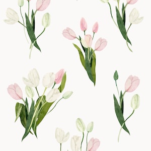 Watercolor Tulips Png Clipart - White Pink Tulip Flowers Clipart ...