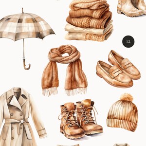 Watercolor Fall Clipart - Fall Clothes - Watercolor Autumn Clipart Png ...