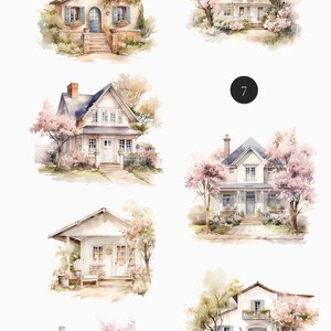 Watercolor Spring Clipart Png - Spring Home Clipart Png - Spring House ...