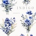 Watercolor Floral Clipart - Watercolor Indigo Blue Floral Clipart Png ...