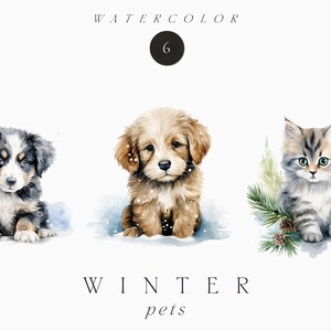 Watercolor Animals Clipart Winter Animals Clipart Png Winter Puppy ...