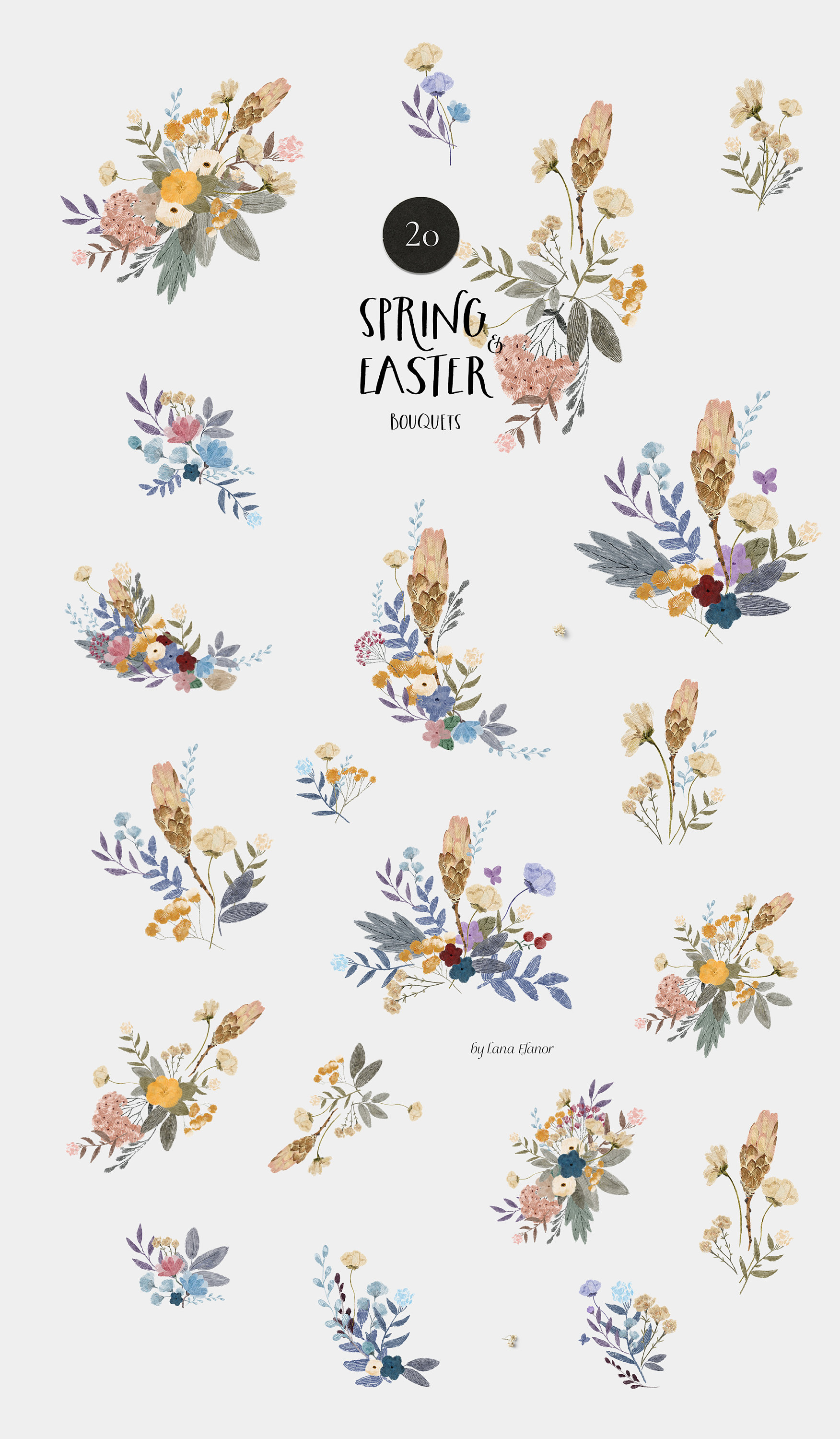 Easter Clipart Set Spring Clipart Easter Rabbits Bunny | Etsy