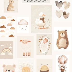 Beige Mom Wall Art - 100 Neutral Nursery Prints - Beige Mom Aesthetics ...
