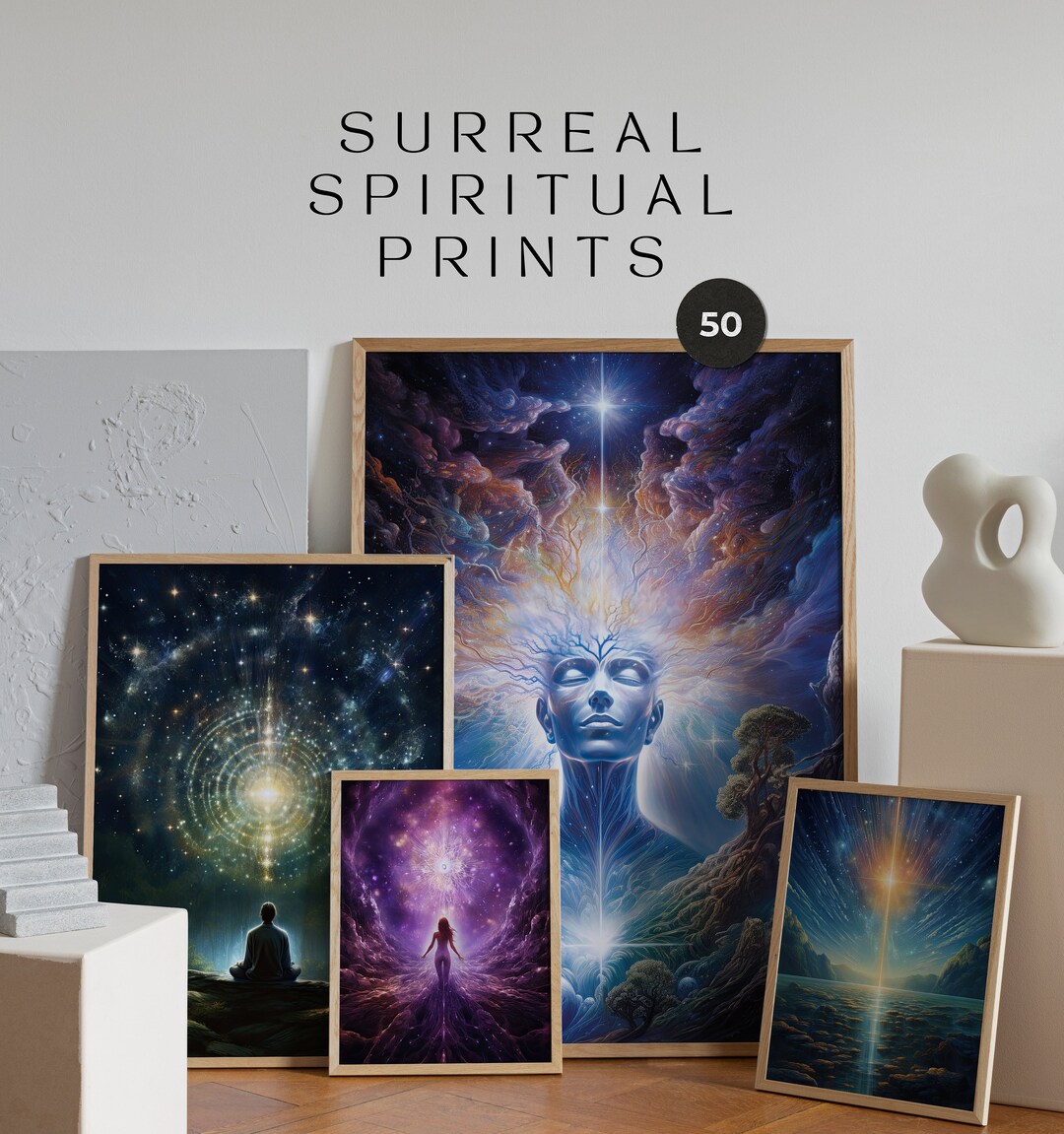 50 Spiritual Art Prints - Surreal Posters - Printable Spiritual Wall ...