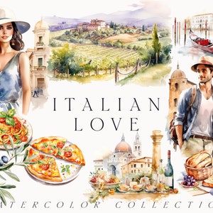 Watercolor Italy Clipart Italian Love Couples Italy Png - Etsy