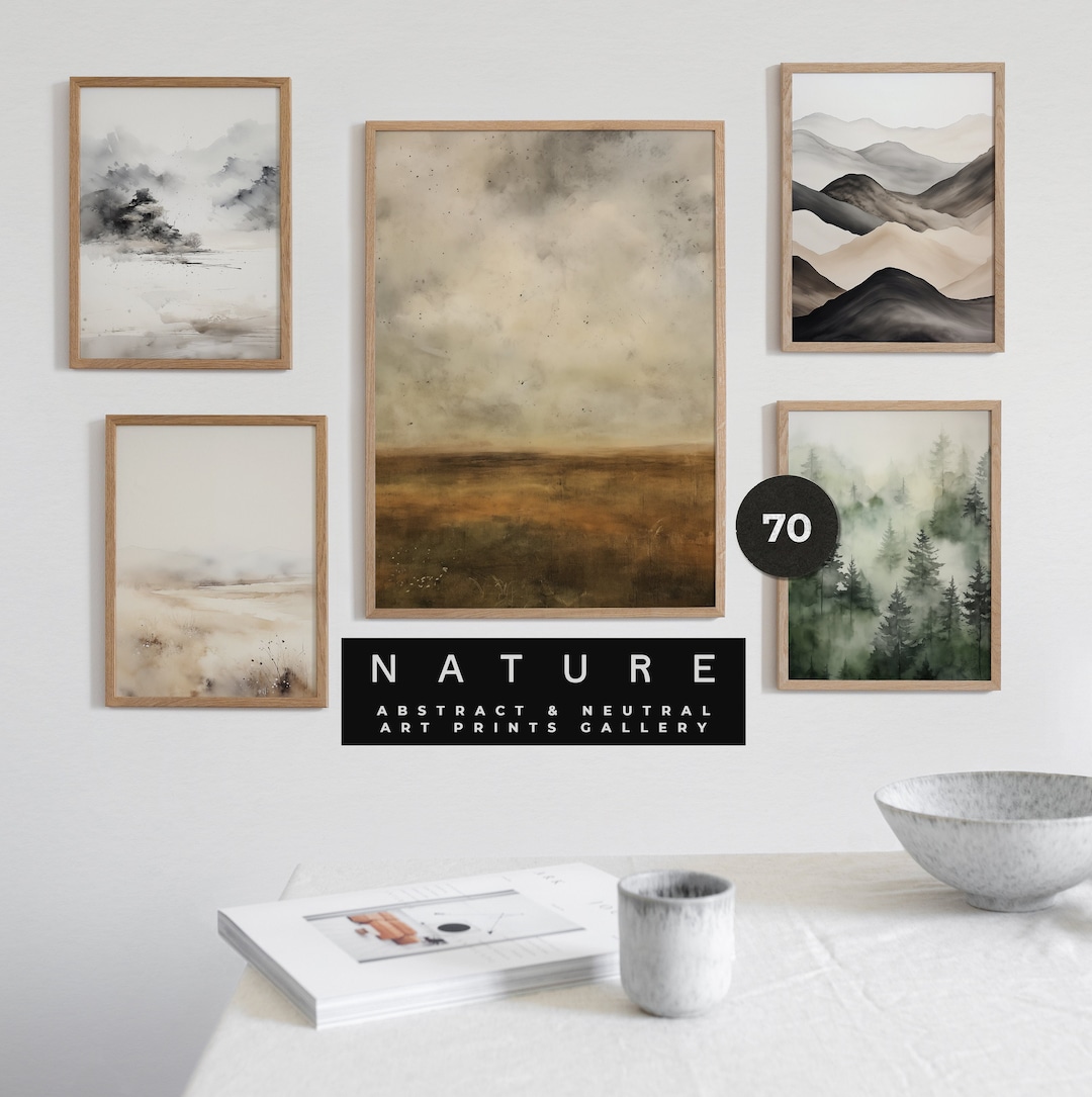 70 Abstract Nature Prints - Landscape Wall Art - Neutral Gallery Wall ...