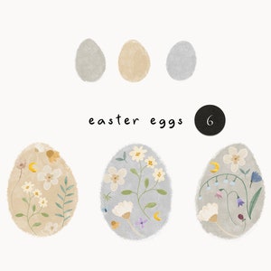 Easter Eggs Clipart- Cute Easter Egg Png - Watercolor Floral Easter Egg ...