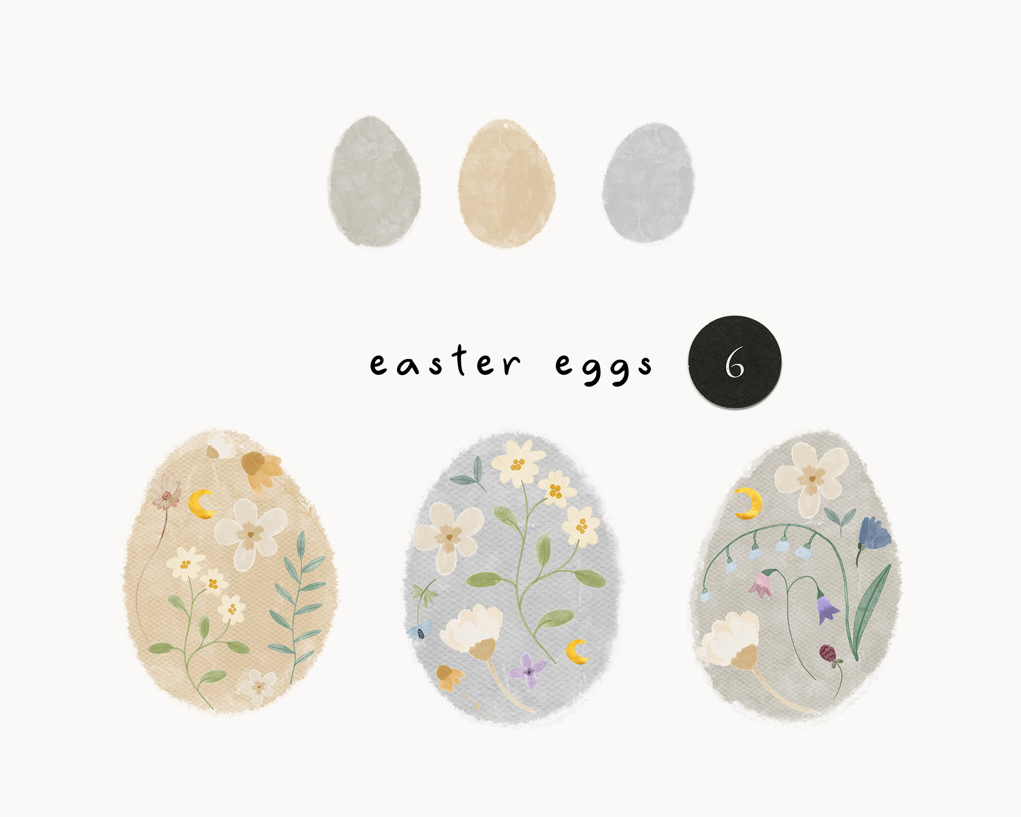 Easter Eggs Clipart Cute Easter Egg Png Watercolor Floral - Etsy