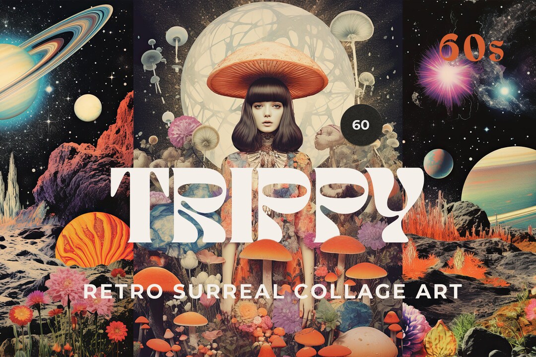 Surreal Posters Printable Trippy Posters Retro Prints for - Etsy