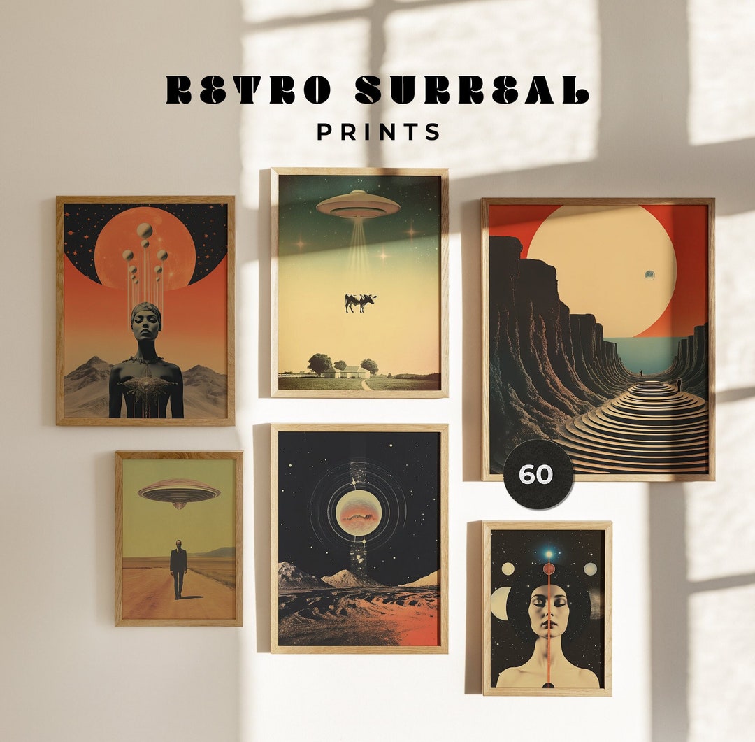 Retro Surreal Posters Printable Posters Retro Prints for Sale Digital ...