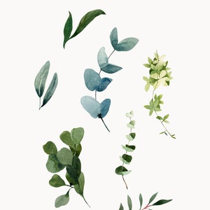 Watercolor Greenery Png Clipart - Green Leaves Watercolor Clipart ...