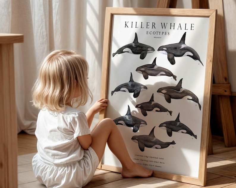 Killer Whale Ecotypes Poster – Educational Orca Wall Art (printable ...