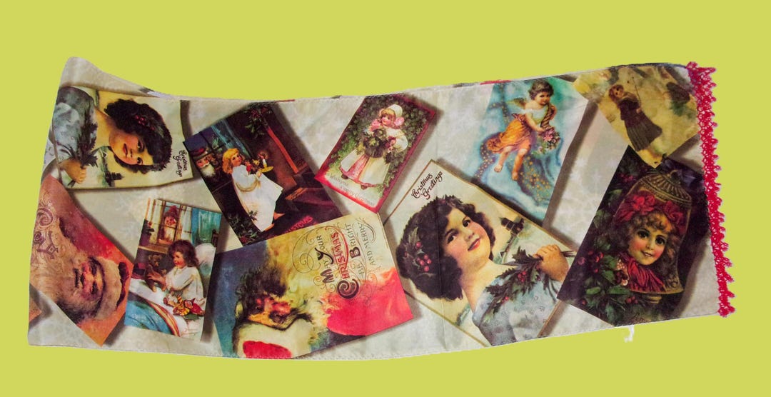 Hopeless Romantic Silk Scarf - Victorian Winter, Christmas Scenes With ...