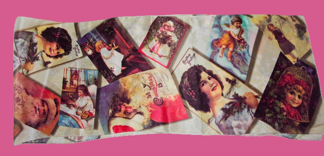 Hopeless Romantic Silk Scarf - Victorian Winter, Christmas Scenes - Etsy