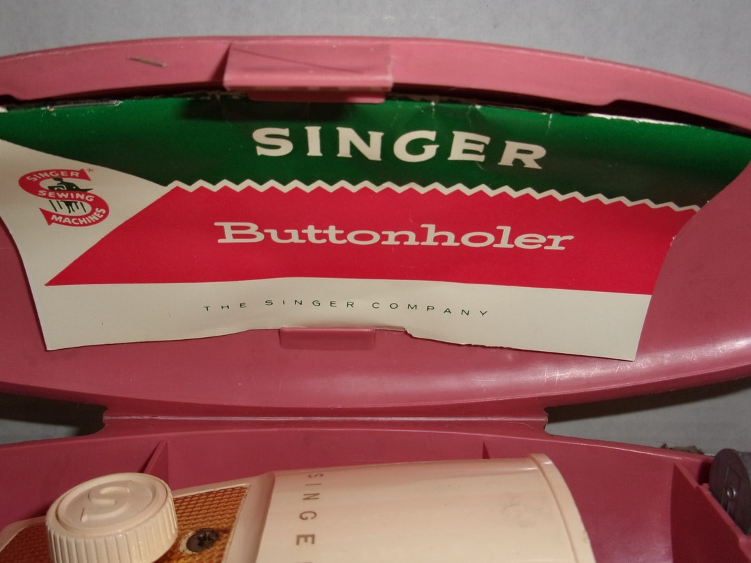 Vintage Singer Buttonhole Maker in Original Dark Pink Case With ...