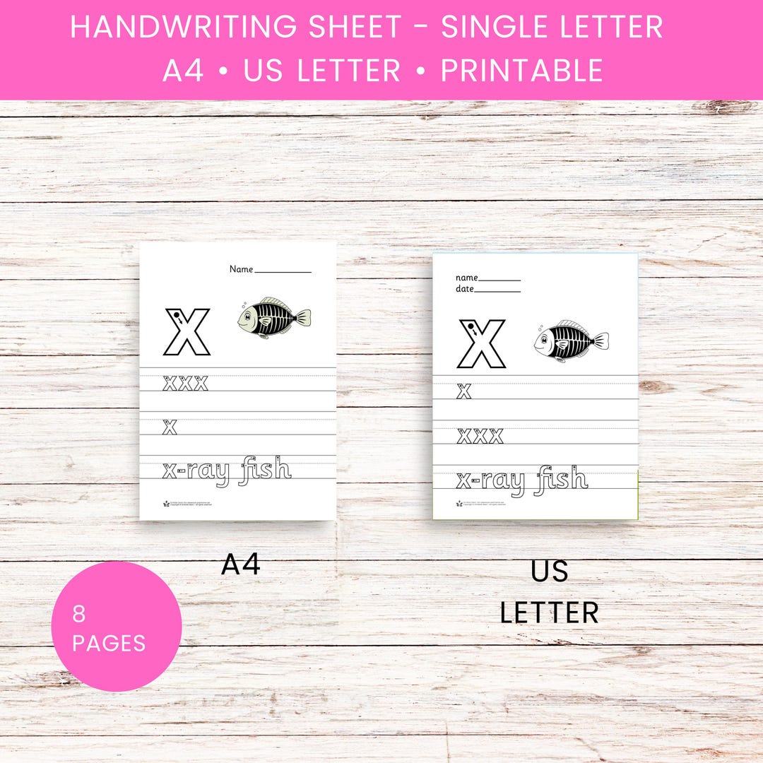 Sassoon Williams Handwriting Worksheet: Lowercase X Alphabet Practice ...