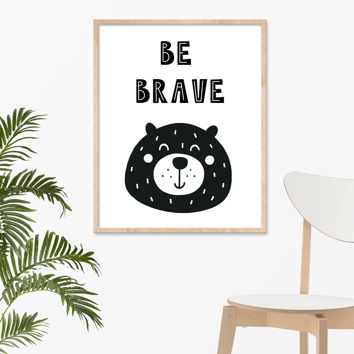 Be Brave bear art printablenursery decornursery artbaby | Etsy