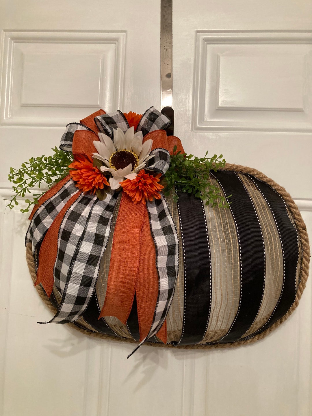 Deluxe Rustic Farmhouse Pumpkin Shaped Fall Autumn Wreath - Etsy