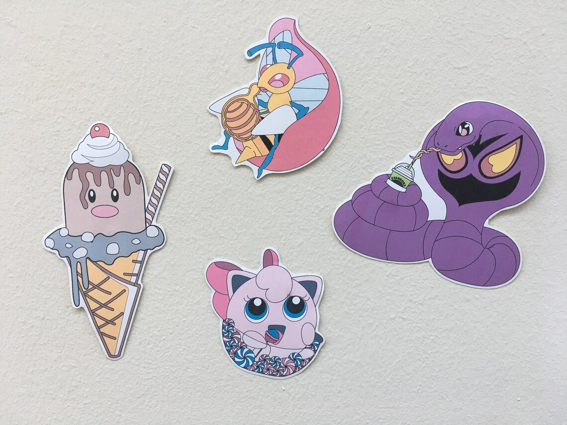Custom Made Food Pokemon Stickers | Etsy