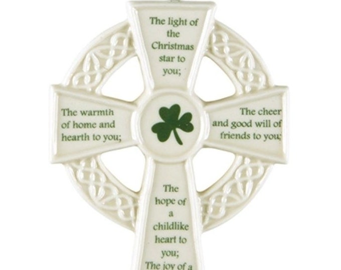 Irish Prayer Cross Ornament Porcelain | Etsy