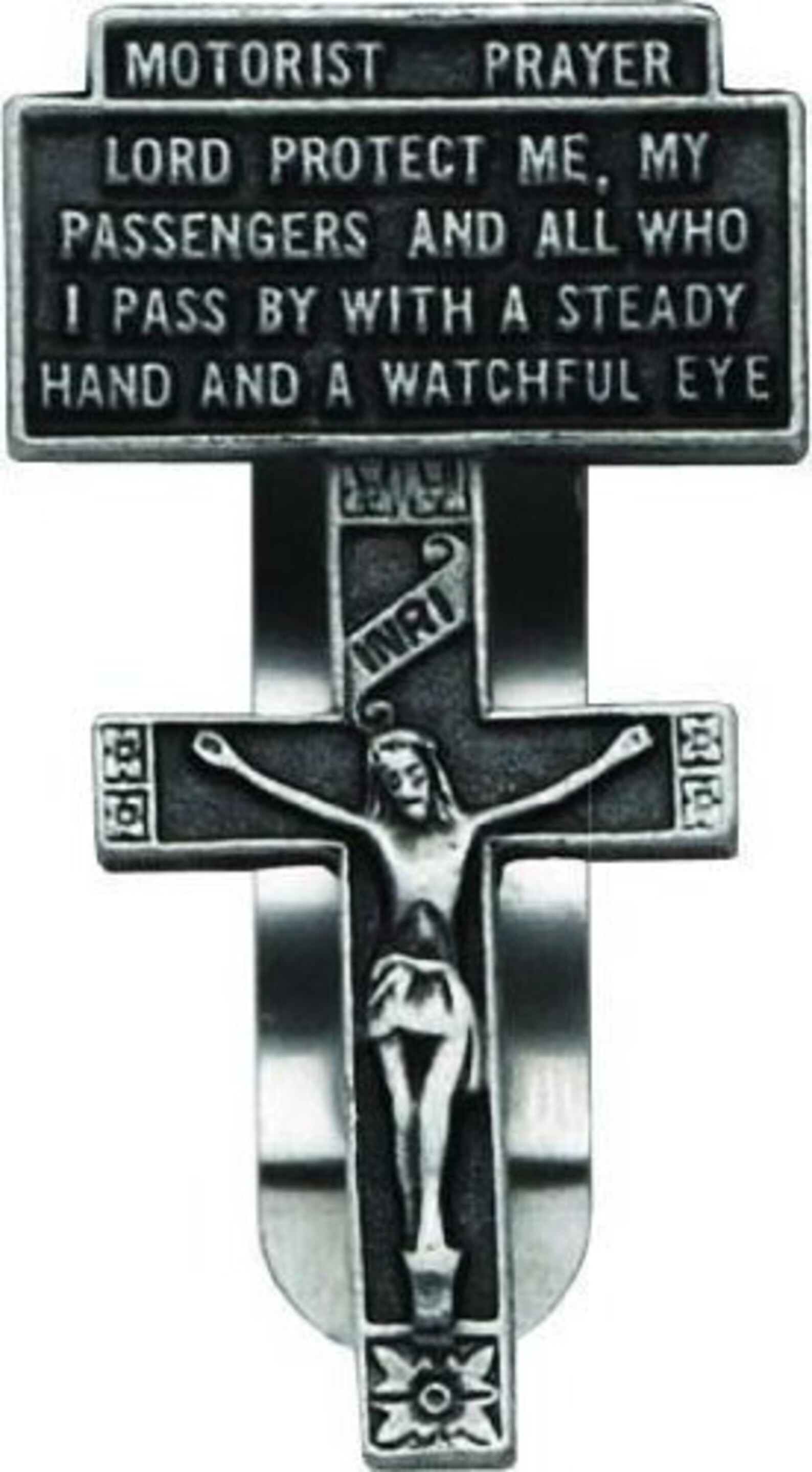 Motorist Prayer With Crucifix Visor Clip - Etsy