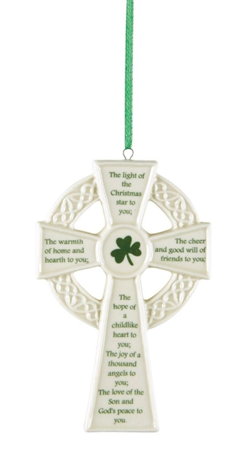 Irish Prayer Cross Ornament Porcelain | Etsy
