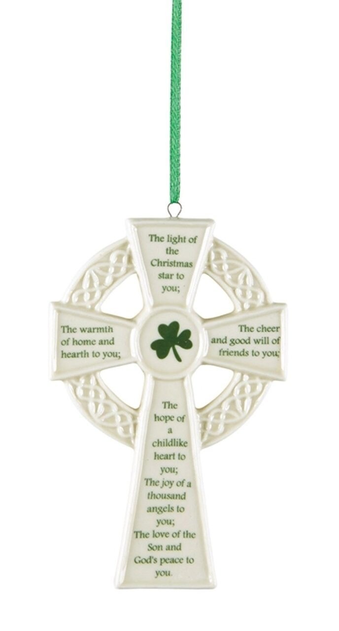Irish Prayer Cross Ornament Porcelain | Etsy