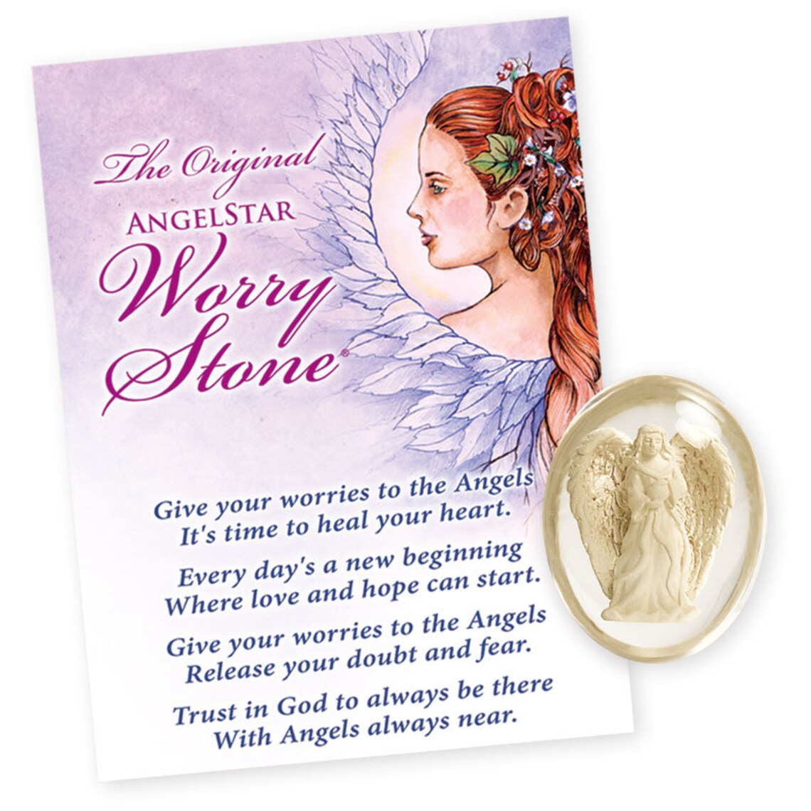 Angelight Angel Pocket Stone 1 1/2 High Worry - Etsy